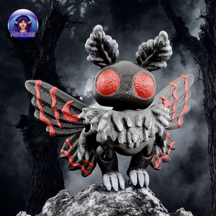 3D Printable Chibi Cryptids - Mothman by MysticSaige